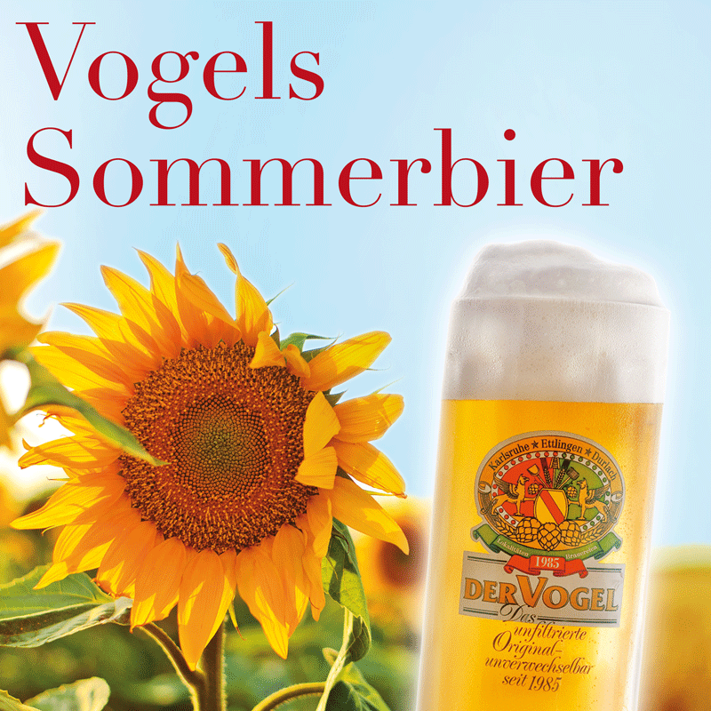 Vogels hausgebraute, unfiltrierte Biere, badische Küche, Biergarten