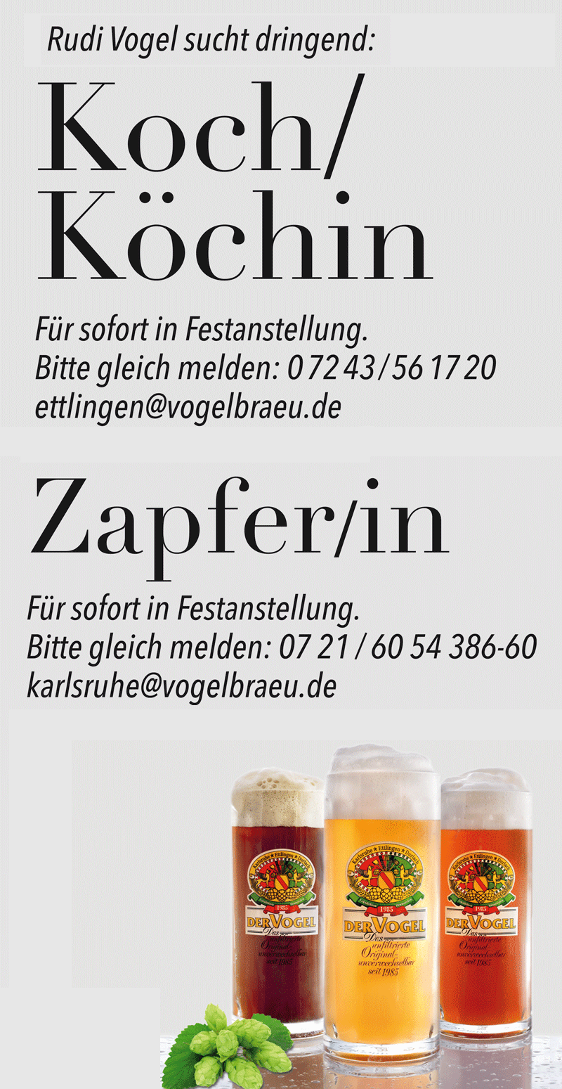 Vogels hausgebraute, unfiltrierte Biere, badische Küche, Biergarten