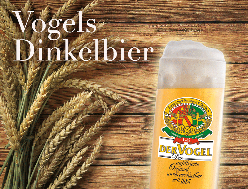 Vogels hausgebraute, unfiltrierte Biere, badische Küche, Biergarten
